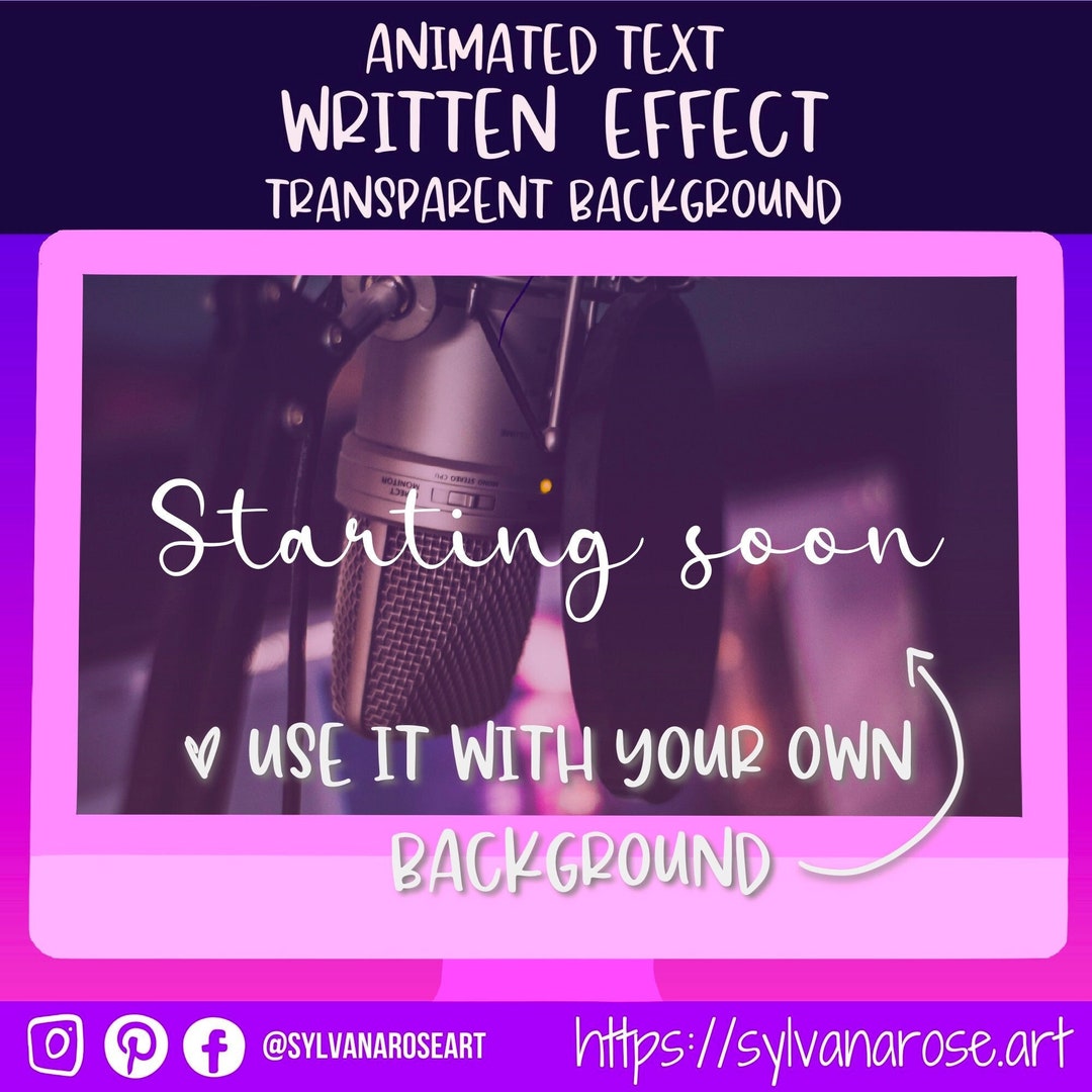 Animated Stream Screen Text - "starting Soon" - "be Right Back ...