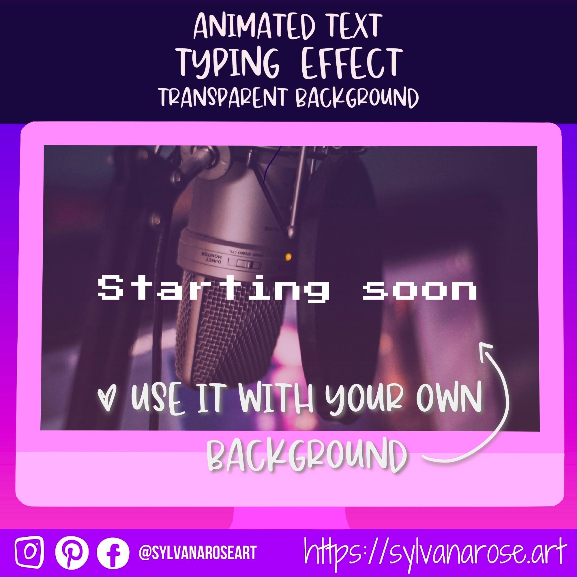 Retro Animated Stream Screen Text - "starting Soon" - "be Right Back ...