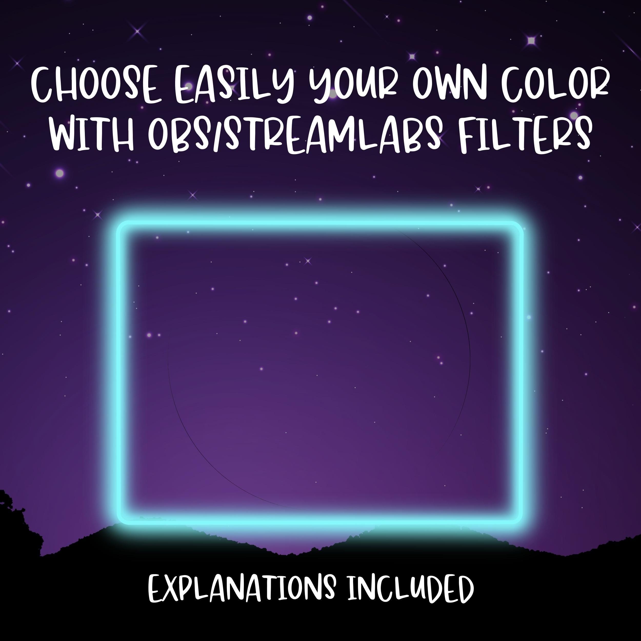 Static Neon 4x3 Webcam Overlay for Streaming, Twitch, Kick, OBS Studio ...