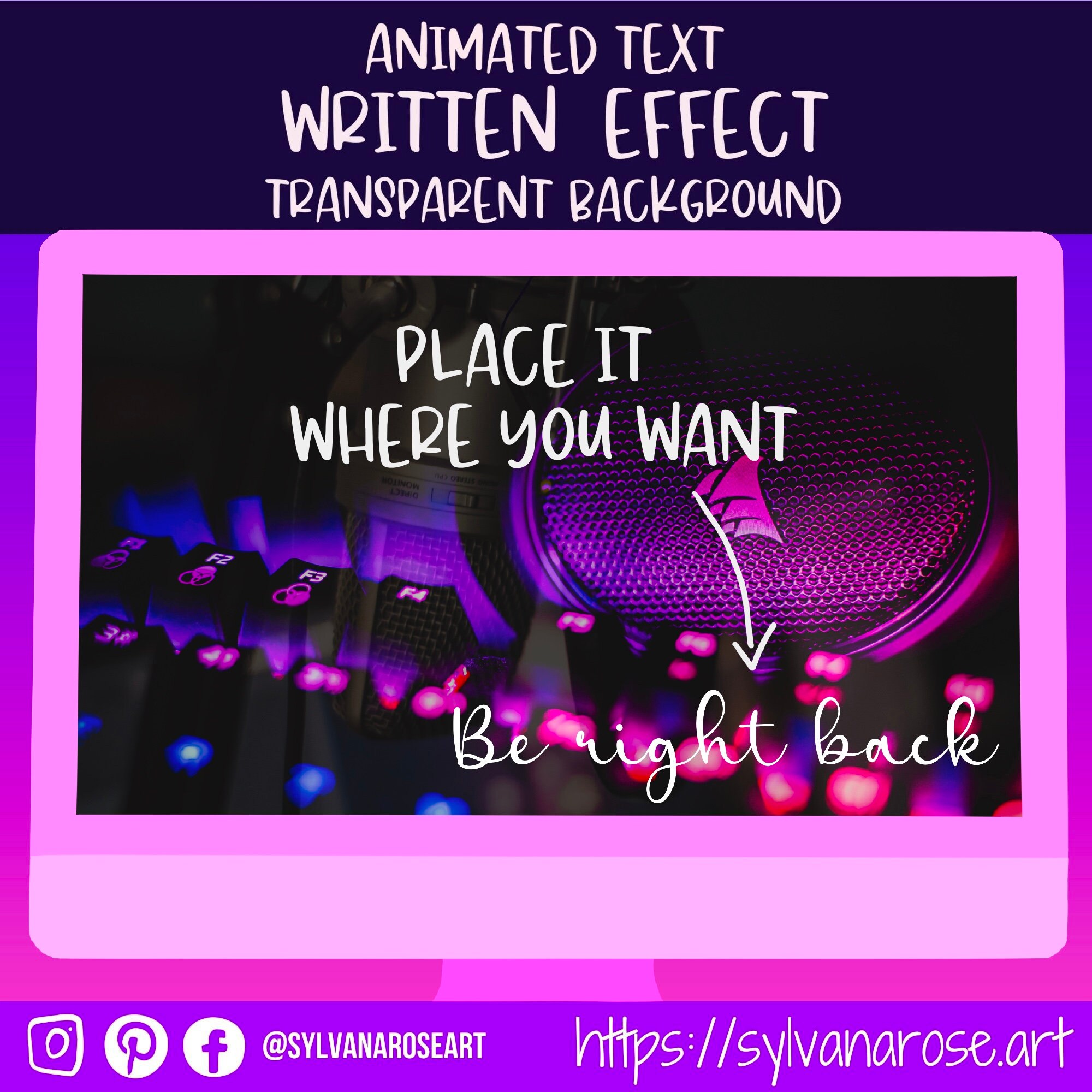 Animated Stream Screen Text - "starting Soon" - "be Right Back ...