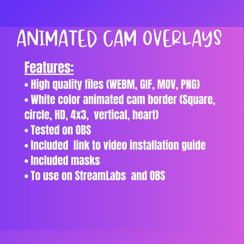 5 Webcam Overlays Starry Animated Frames for Streaming - Etsy