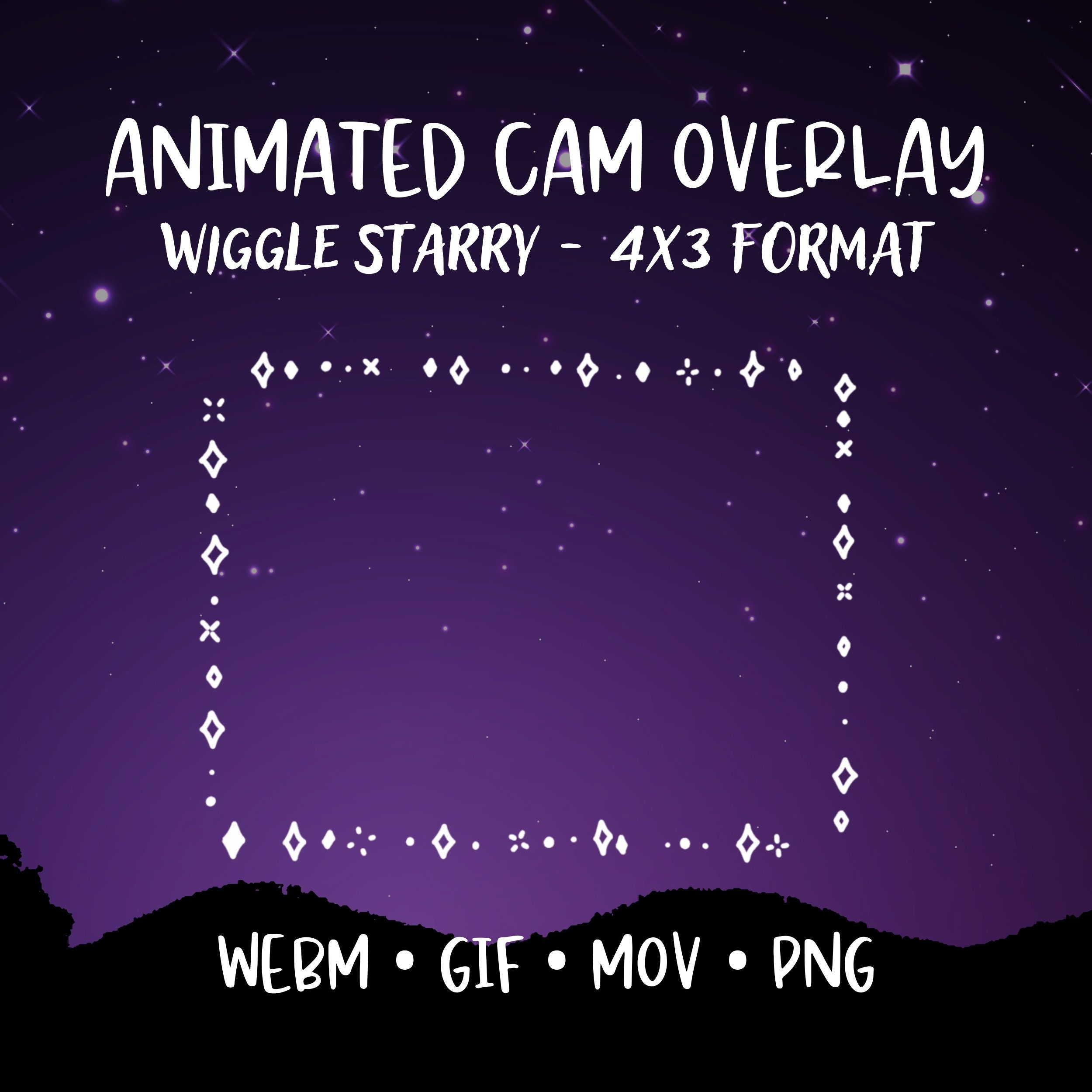 Webcam Overlay Starry Animated Frame for Streaming in 4x3 Format - Etsy