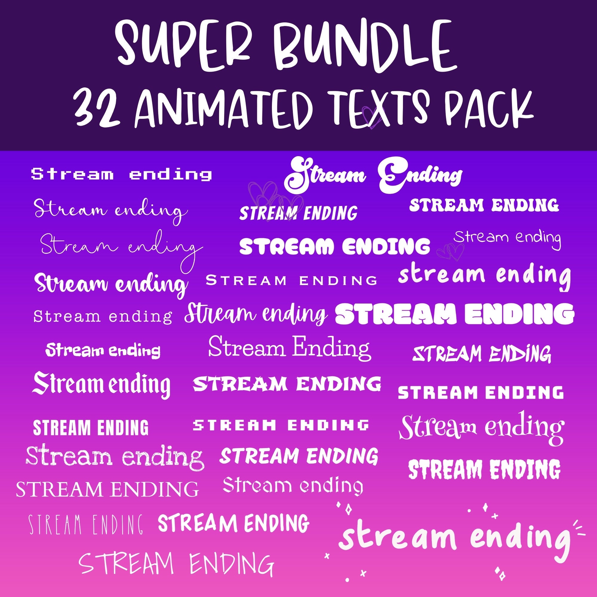 Super Bundle-32 Animated Stream Texts starting Soon be Right Back ...