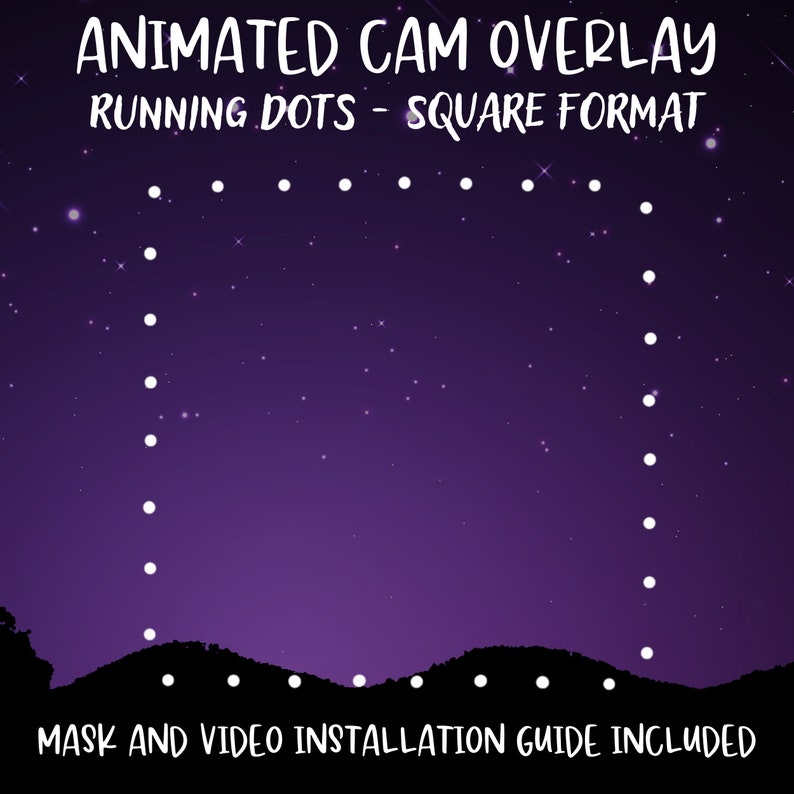 Webcam Overlay Animated Frame for Streaming Running Dots in Square ...