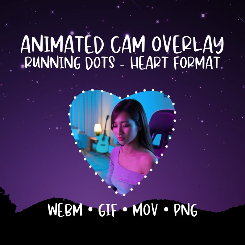 Webcam Overlay Animated Frame for Streaming Running Dots in Heart ...