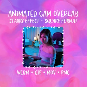 Webcam Overlay Starry Animated Frame for Streaming in Square Format - Etsy