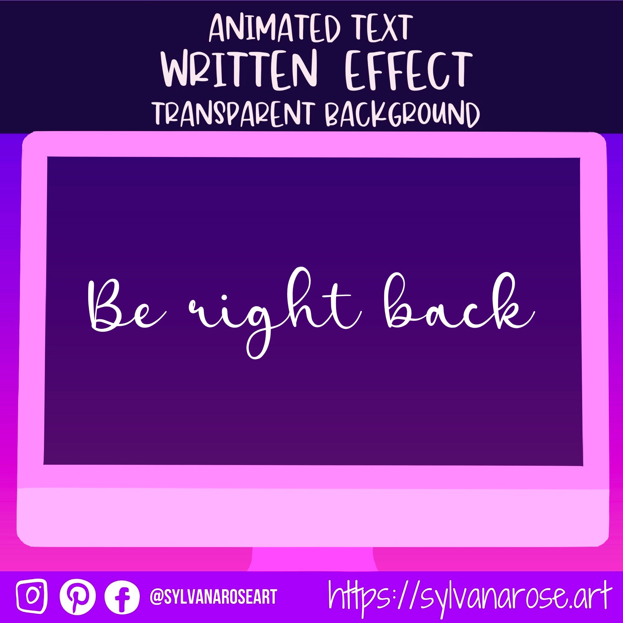 Animated Stream Screen Text - "starting Soon" - "be Right Back ...