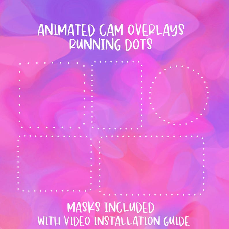 5 Webcam Overlays Running Dots Animated Frames for Streaming - Etsy