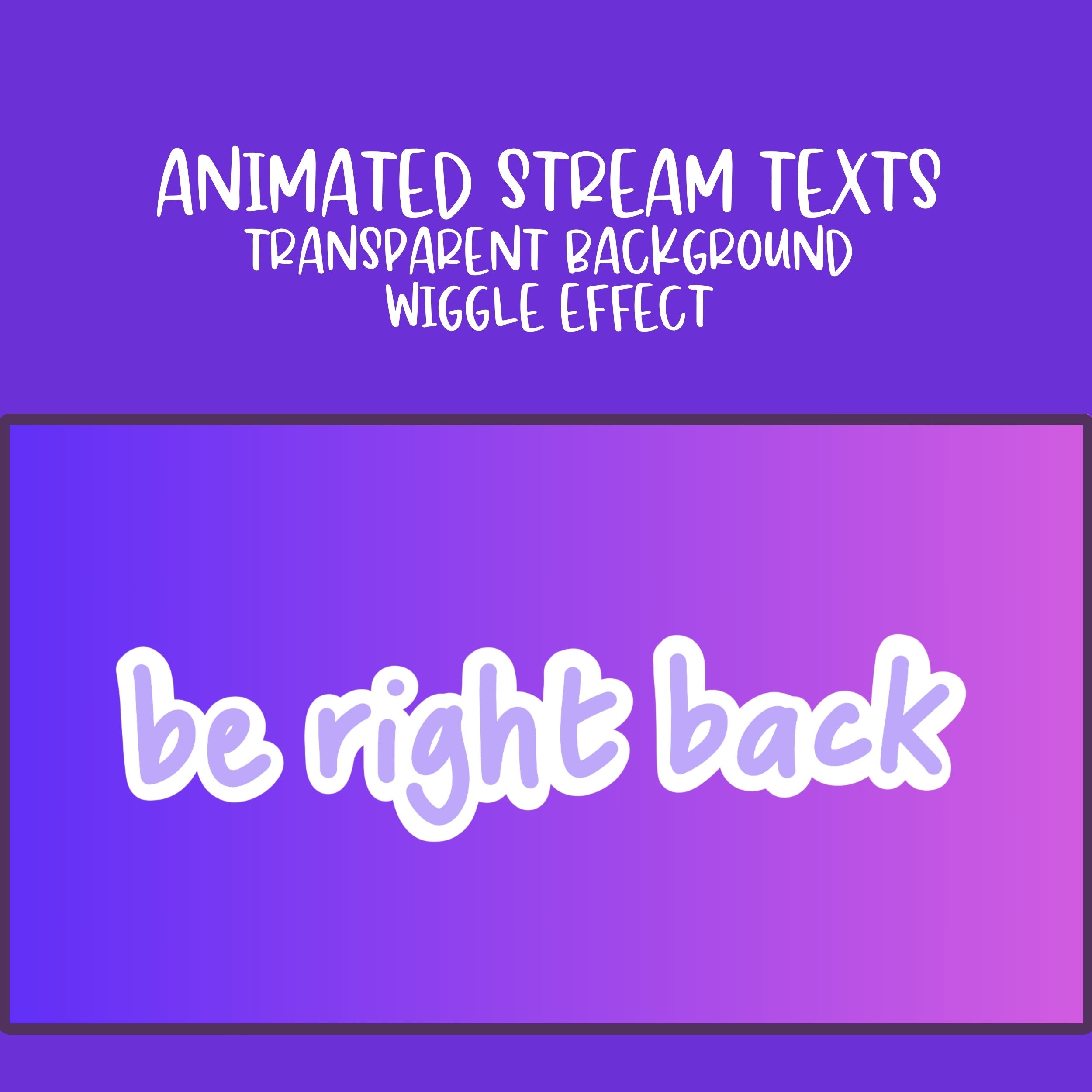 Animated Hand Drawn Wiggle Purple Stream Screen Texts Starting Soon, Be ...