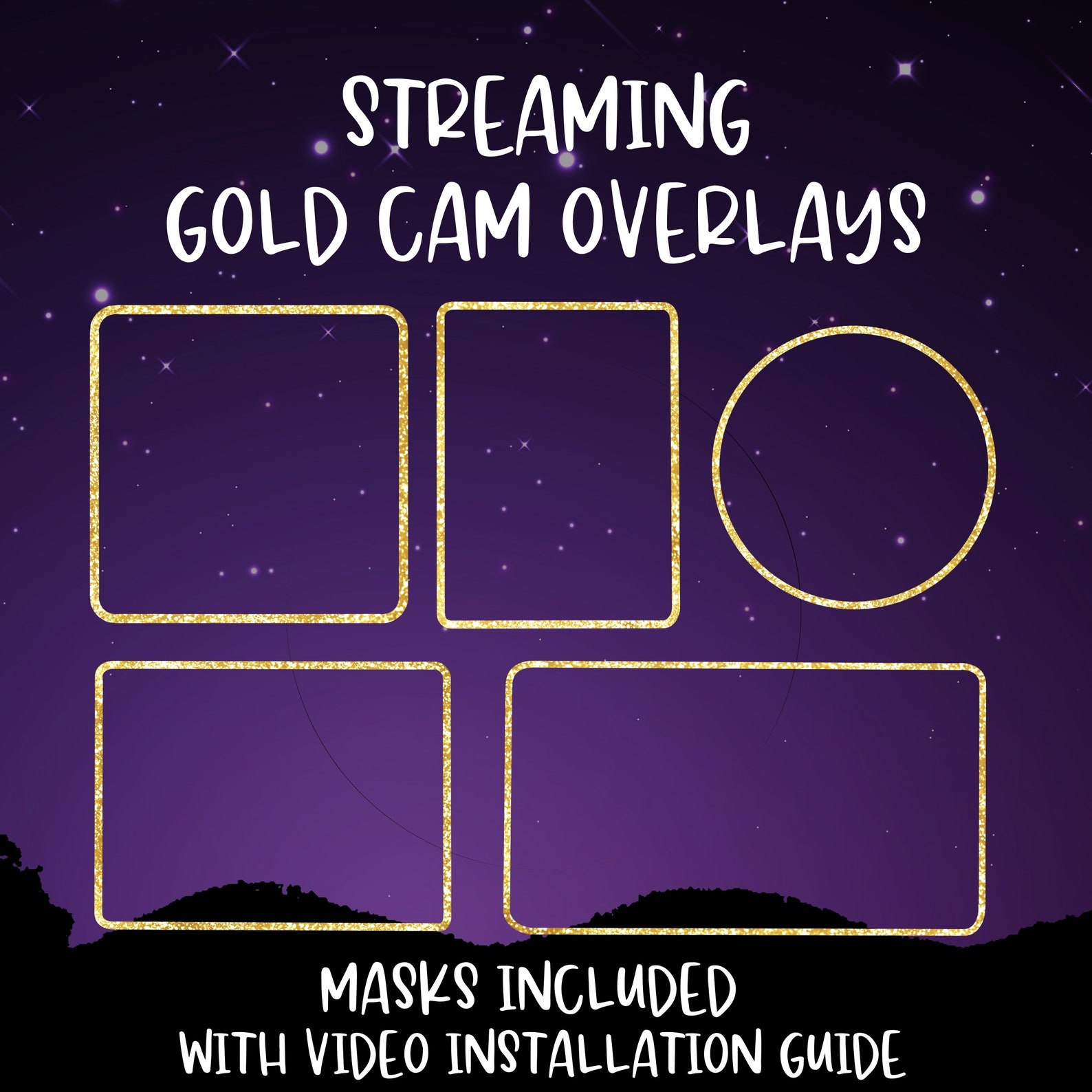 6 Static Gold Webcam Overlays for OBS and Streamlabs - Etsy