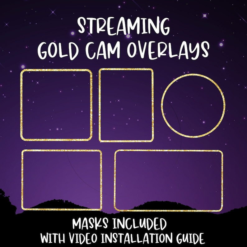6 Static Gold Webcam Overlays for OBS and Streamlabs - Etsy
