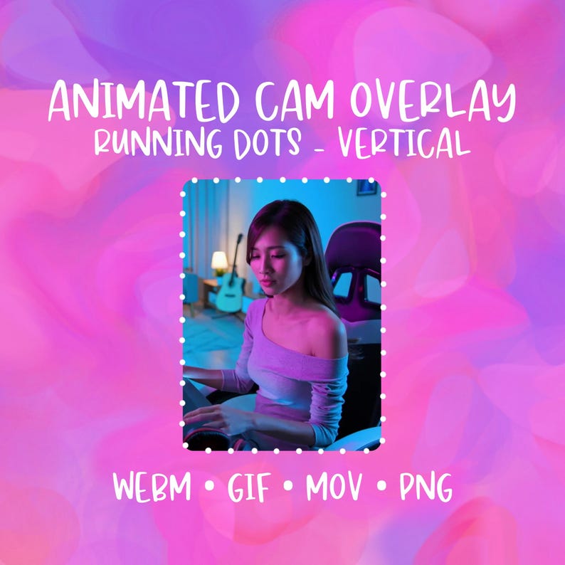 Webcam Overlay Animated Frame for Streaming Running Dots in Vertical ...