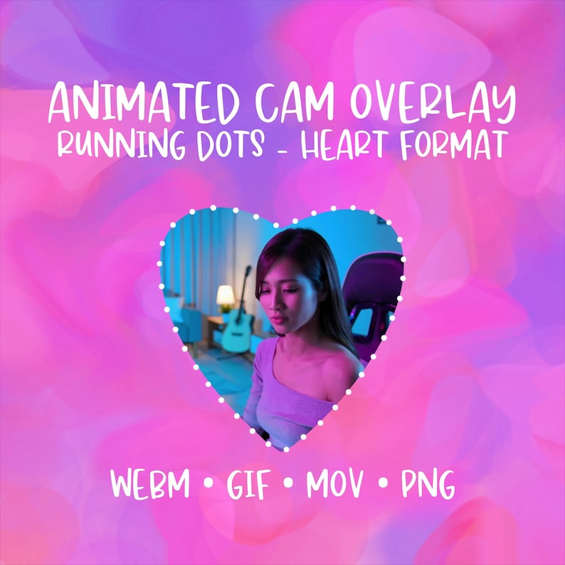 Webcam Overlay Animated Frame for Streaming Running Dots in Heart ...