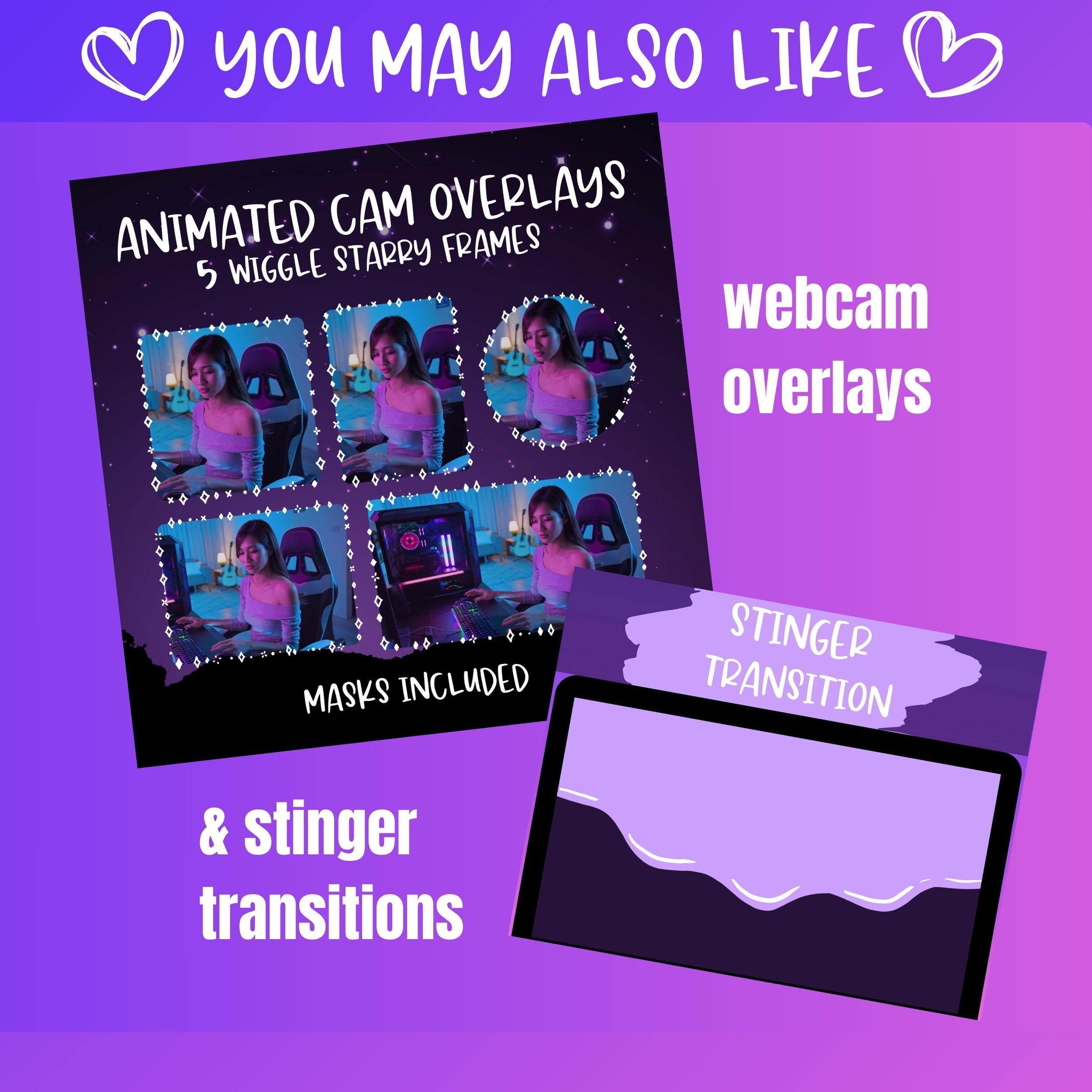 5 Webcam Overlays Blinking Hearts Animated Frames for Streaming - Etsy