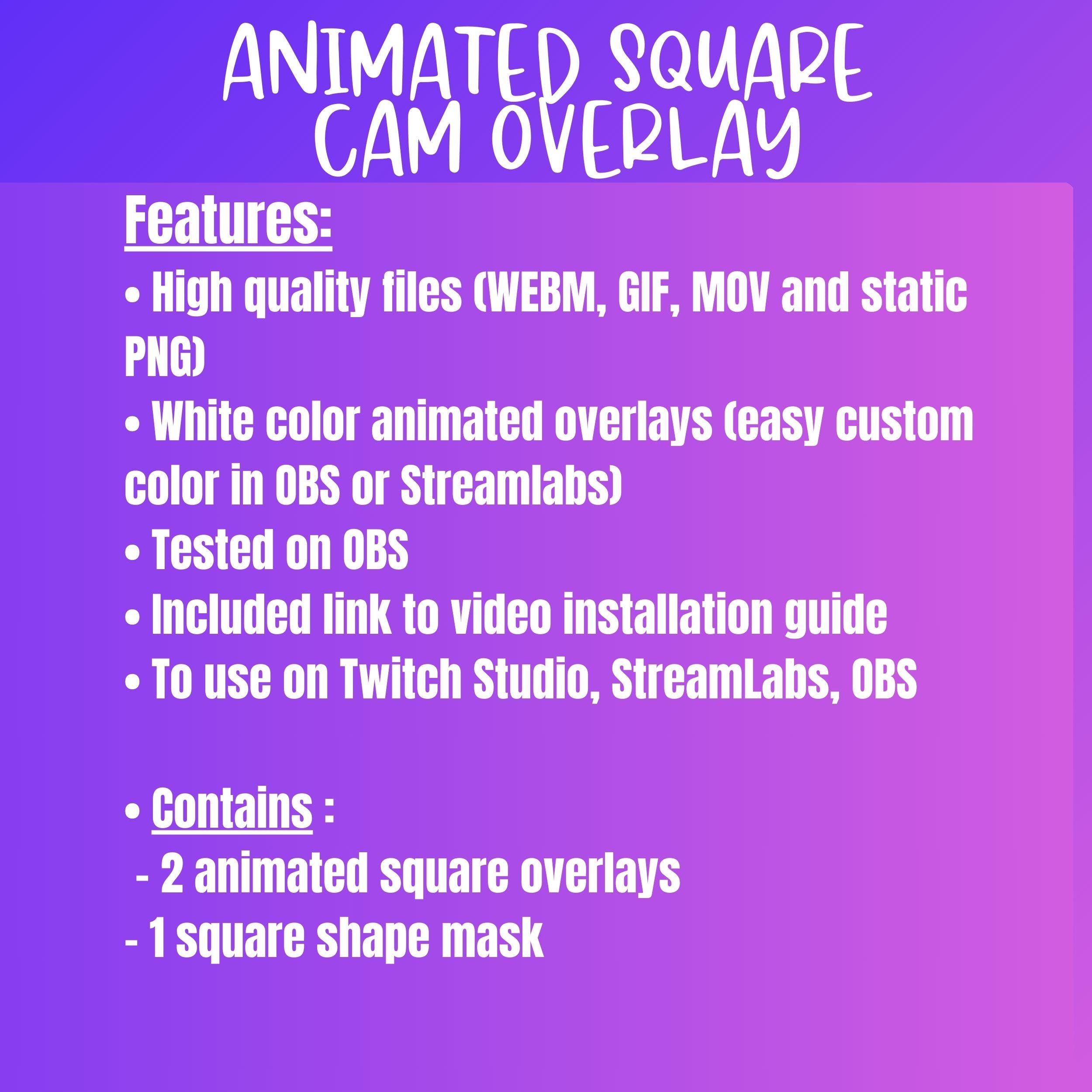 Webcam Overlay Starry Animated Frame for Streaming in Square Format - Etsy