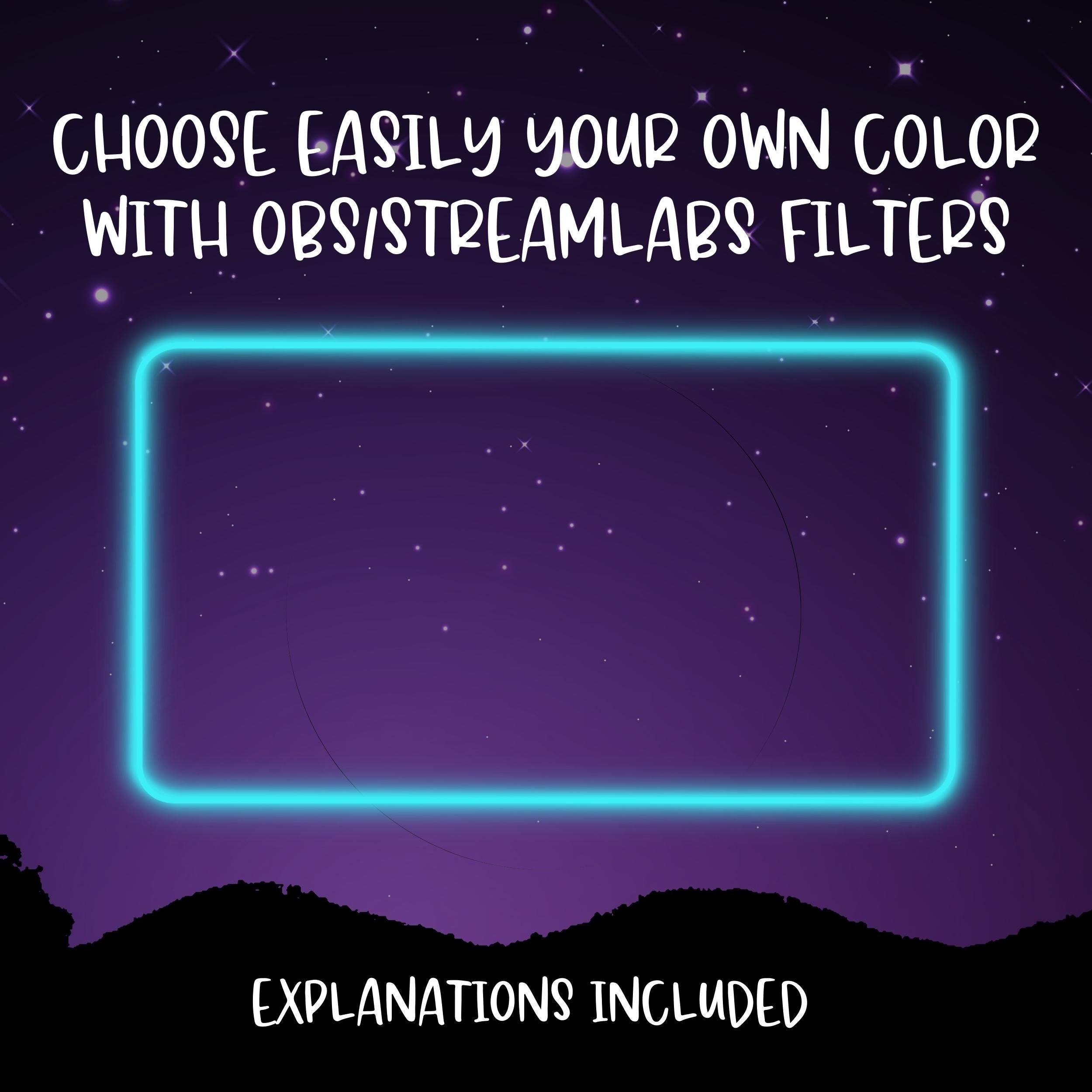 Static Neon HD Webcam Overlay for Streaming, Twitch, Kick, OBS Studio ...