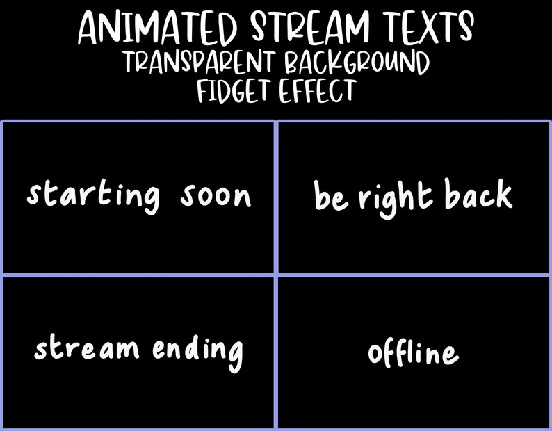 Animated Hand Drawn Wiggle Stream Screen Texts Starting Soon - Etsy