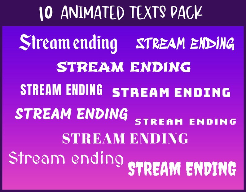 Bundle-10 Animated Stream Screen Text - "starting Soon" - "be Right ...