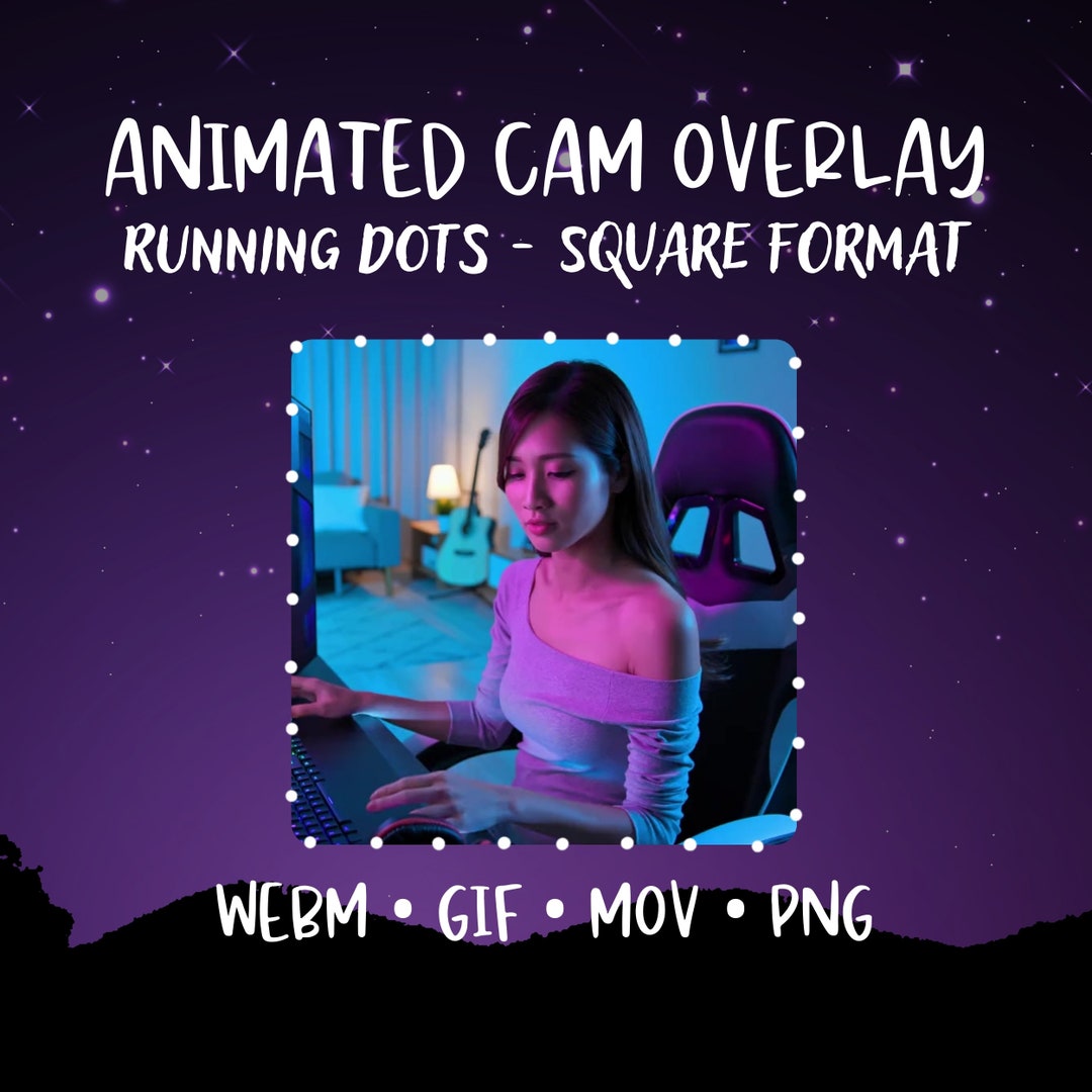 Webcam Overlay Animated Frame for Streaming Running Dots in Square ...