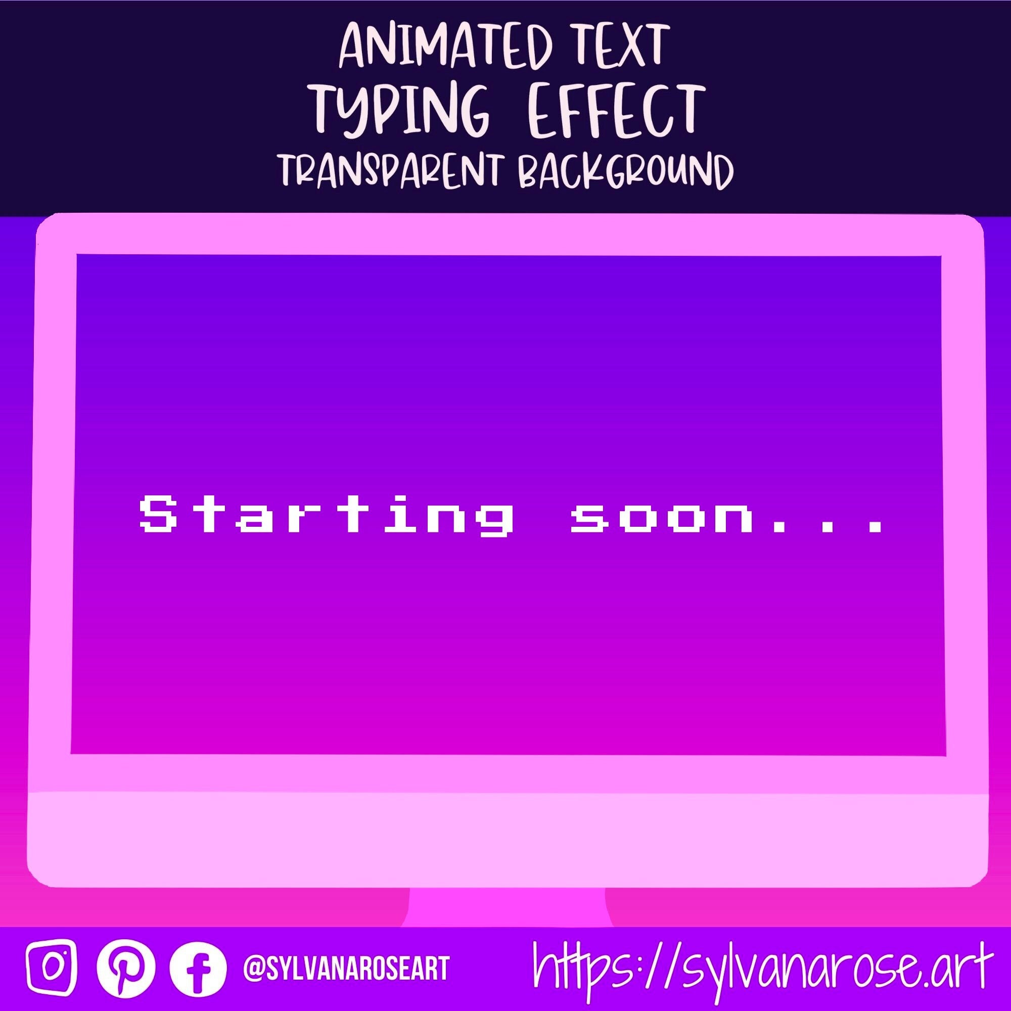 Retro Animated Stream Screen Text - "starting Soon" - "be Right Back ...