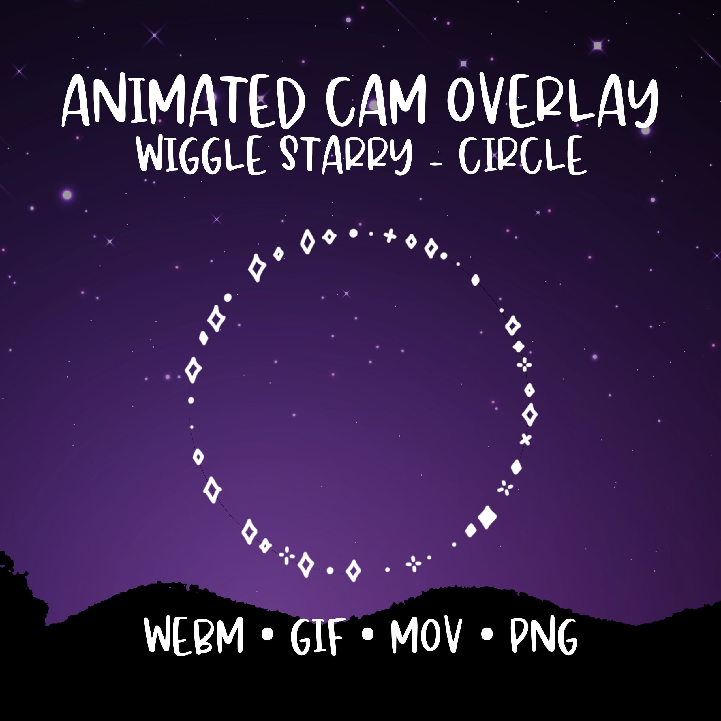Webcam Overlay Starry Animated Frame for Streaming in Circle Format - Etsy