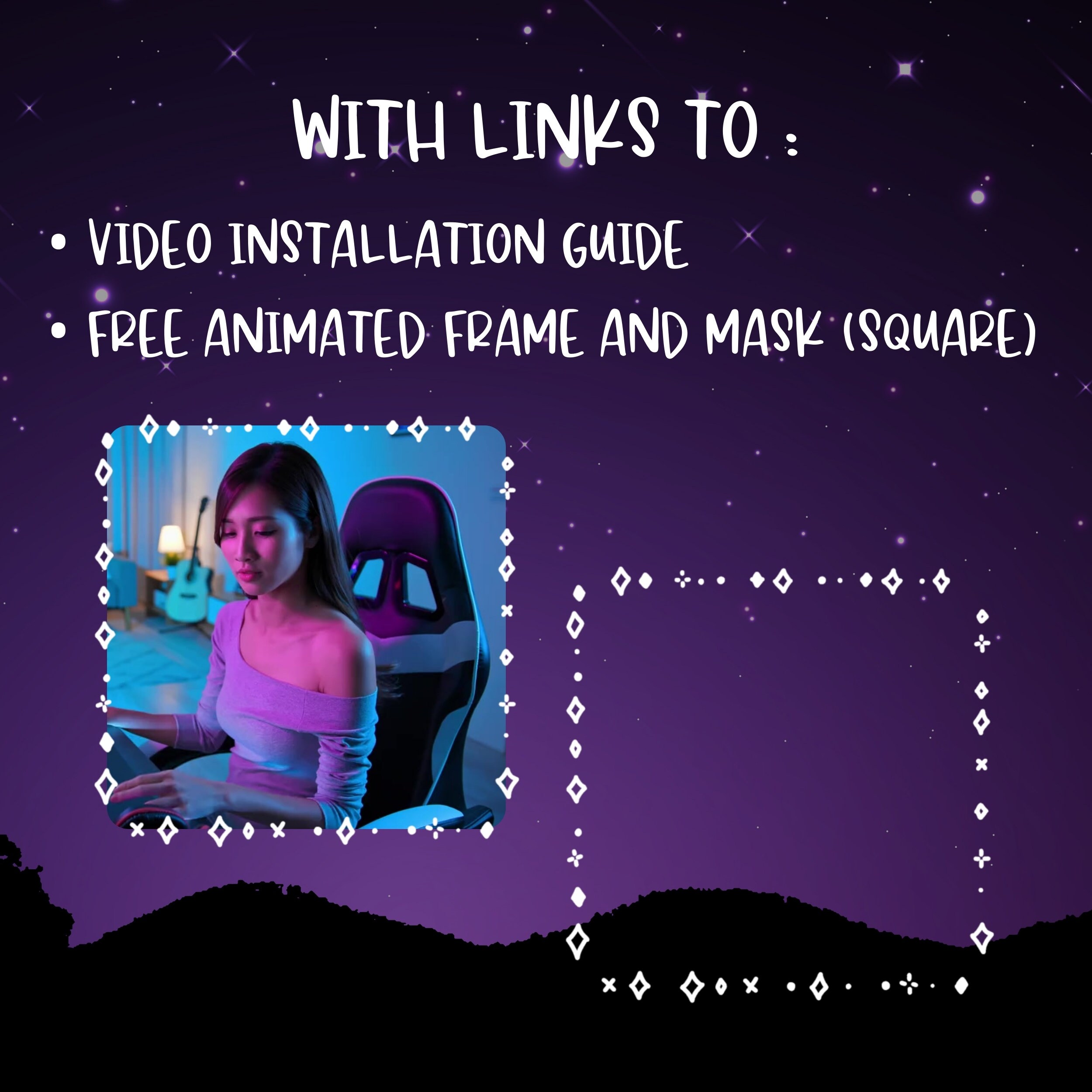 Webcam Overlay Starry Animated Frame for Streaming in 4x3 Format - Etsy