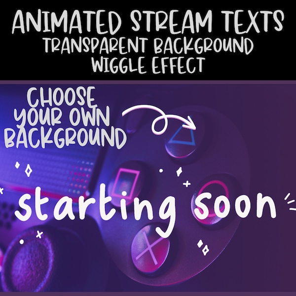 Animated Stream Texts With Transparent Background Starting Soon, Be ...