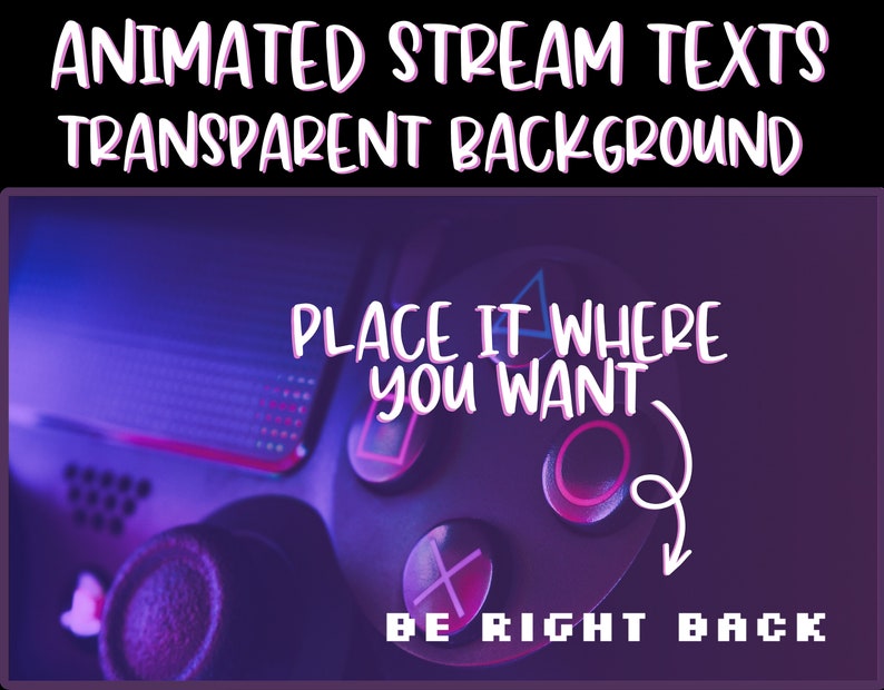 Animated Stream Screen Texts Starting Soon, Be Right Back, Stream ...