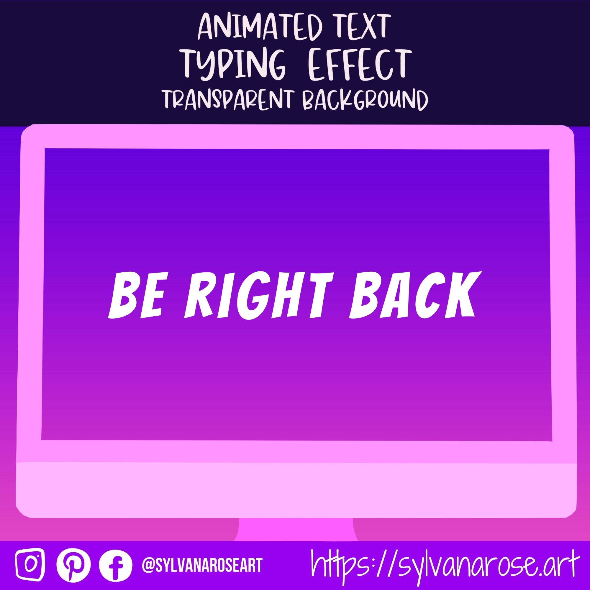 Animated Stream Screen Text - "starting Soon" - "be Right Back ...