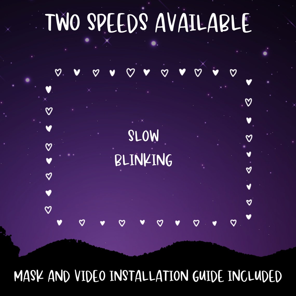 Webcam Overlay Blinking Hearts Animated Frame for Streaming in 4x3 ...