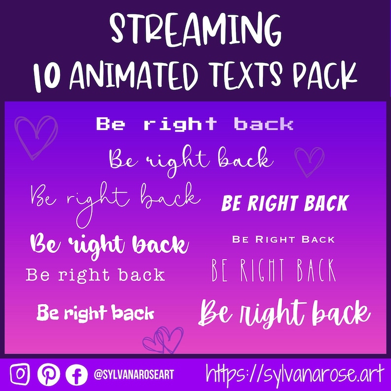 Bundle-10 Animated Stream Screen Text - "starting Soon" - "be Right ...