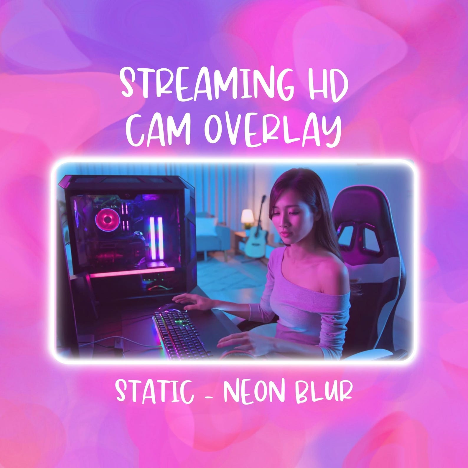 Static Neon HD Webcam Overlay for Streaming, Twitch, Kick, OBS Studio ...