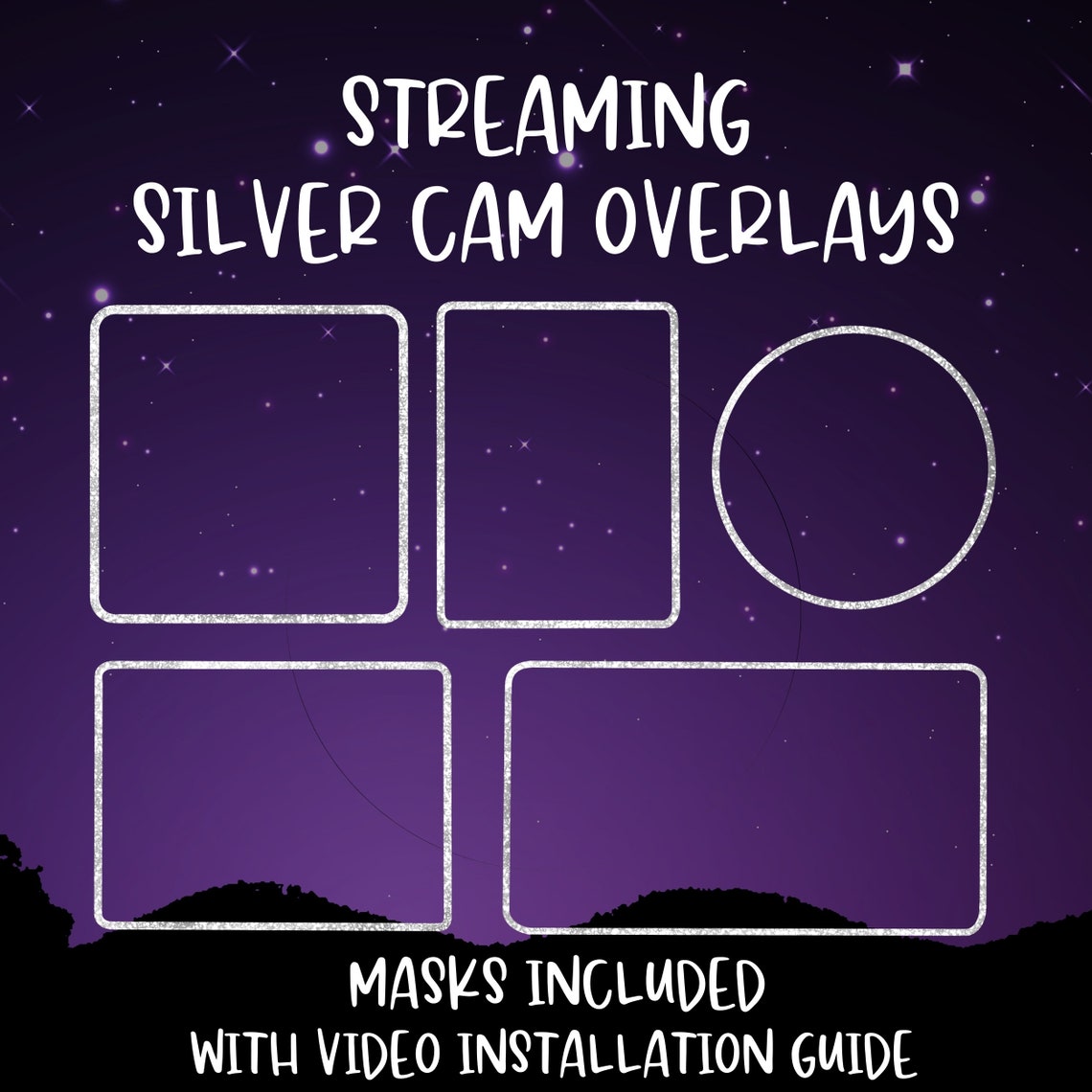 6 static silver webcam overlays for OBS and Streamlabs - Etsy France