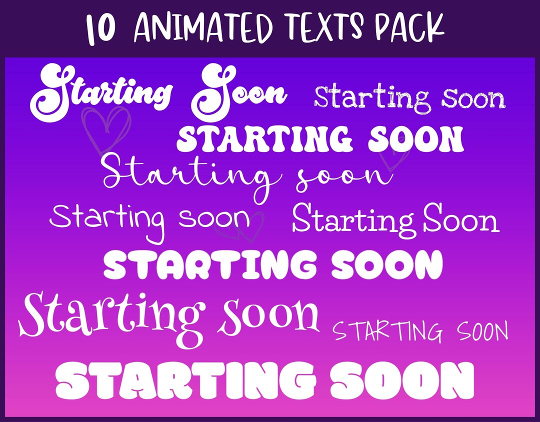Bundle-10 Animated Stream Screen Text - "starting Soon" - "be Right ...