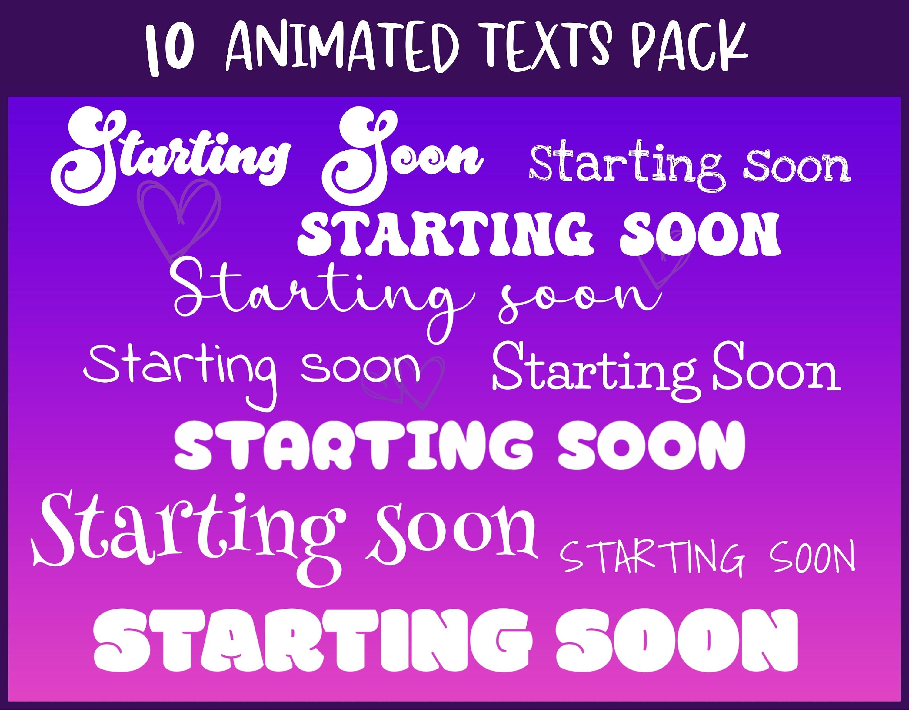 Bundle-10 Animated Stream Screen Text - "starting Soon" - "be Right ...