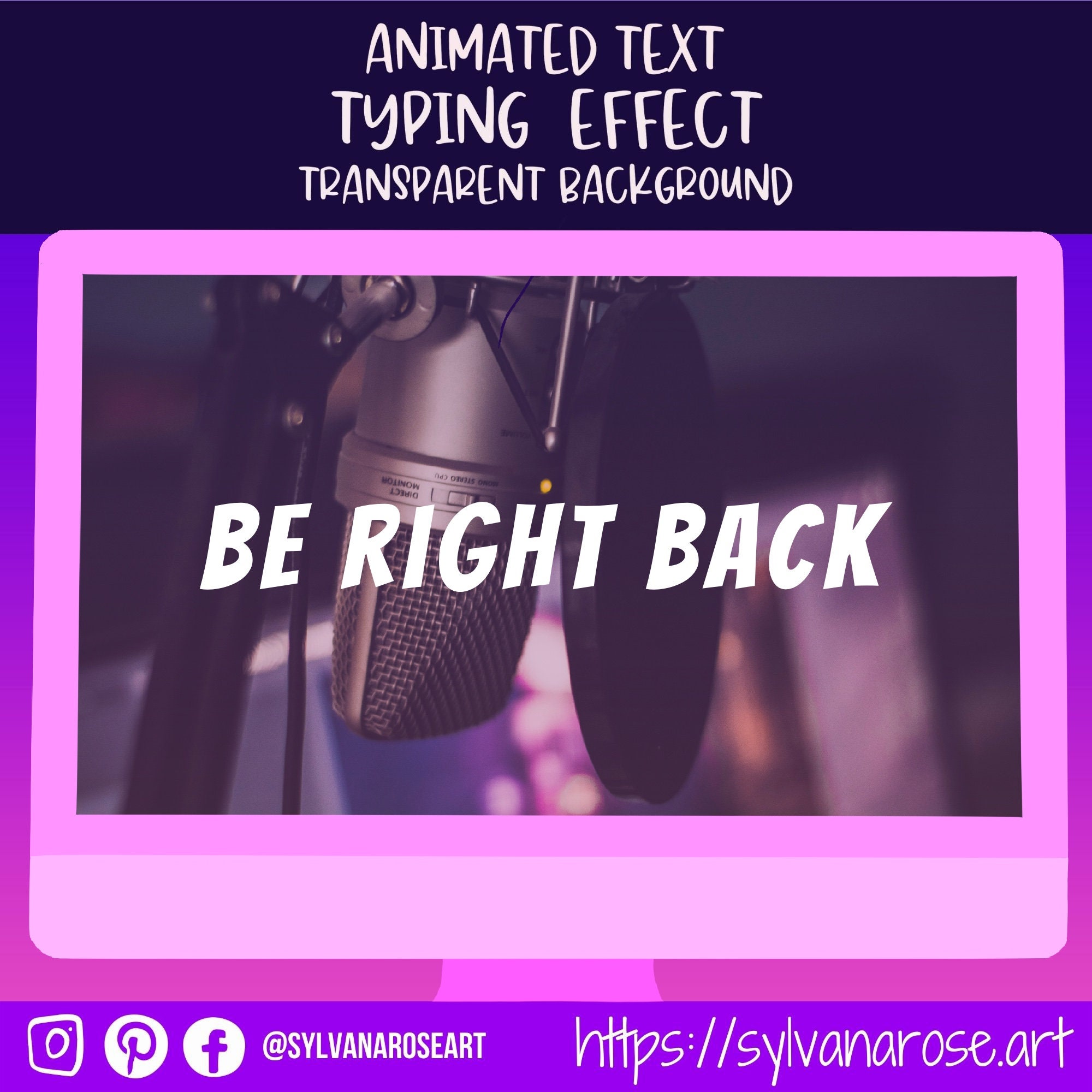 Animated Stream Screen Text - "starting Soon" - "be Right Back ...