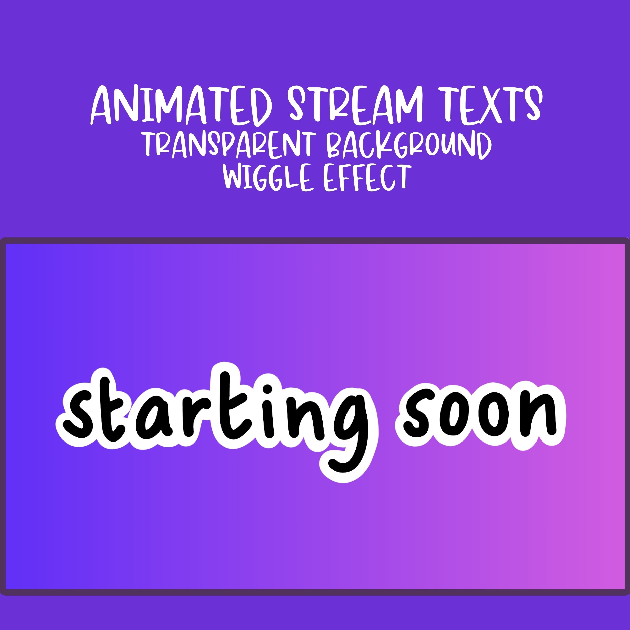 Animated Hand Drawn Wiggle Black Stream Screen Texts Starting Soon, Be ...