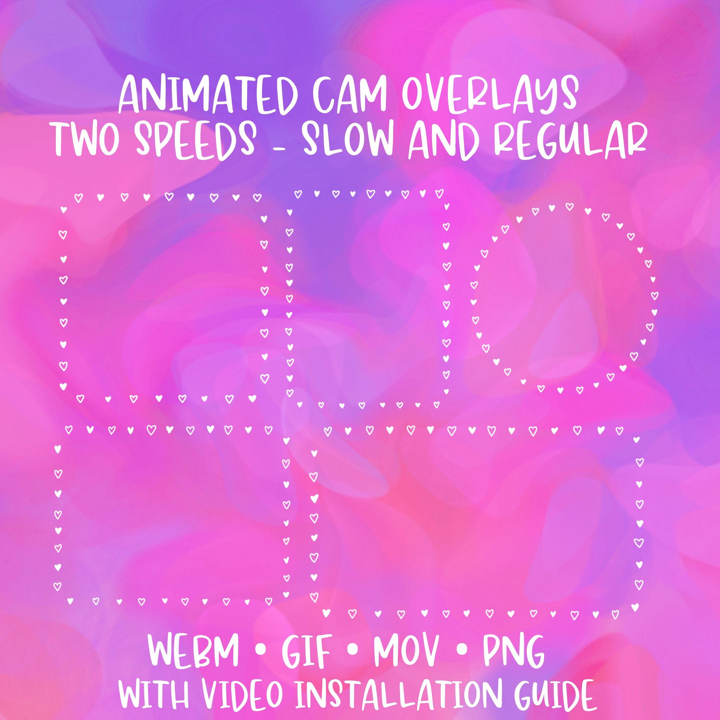 5 Webcam Overlays Blinking Hearts Animated Frames for Streaming - Etsy