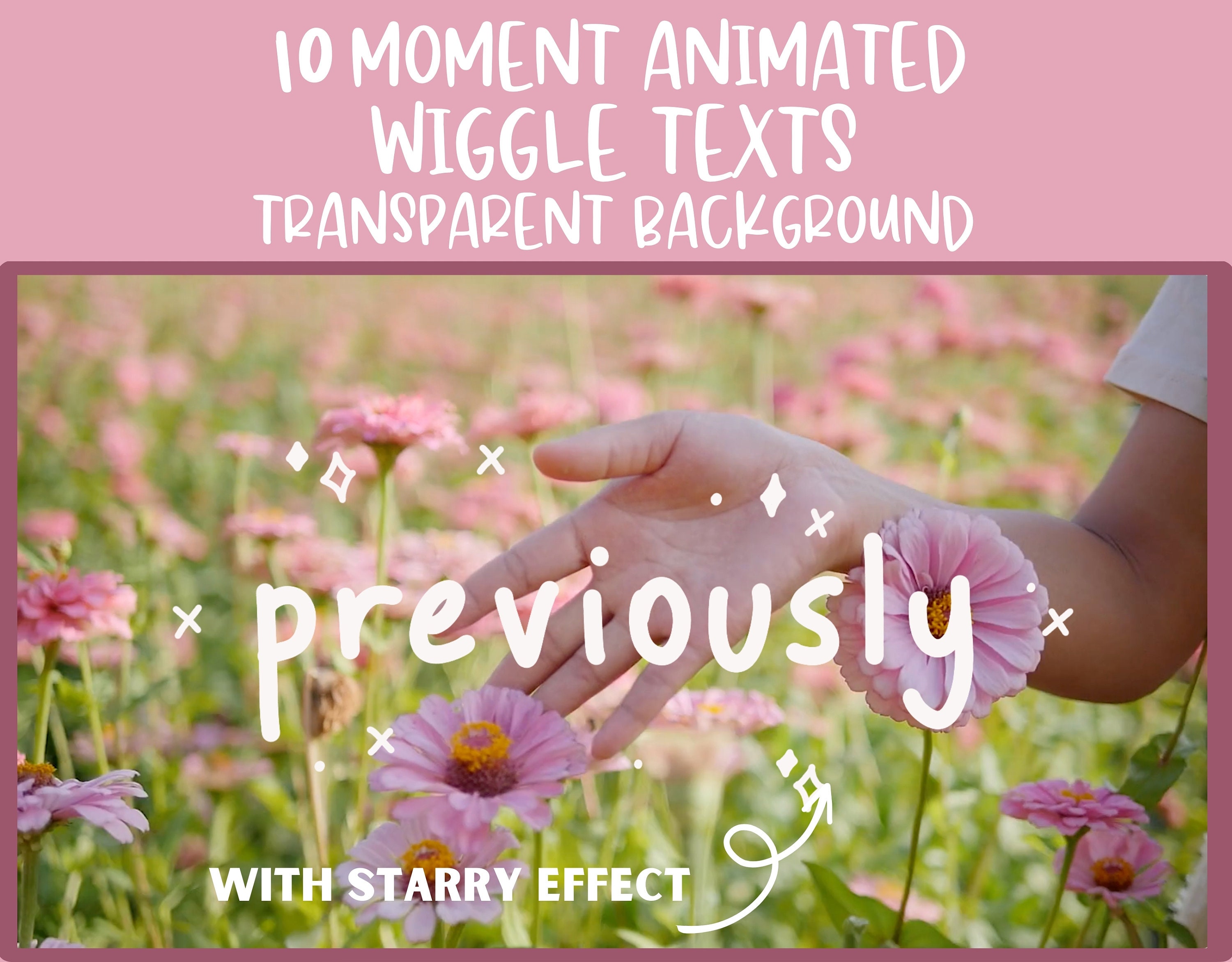 10 Animated Hand Drawn Wiggle Texts Starry Effect Transparent ...