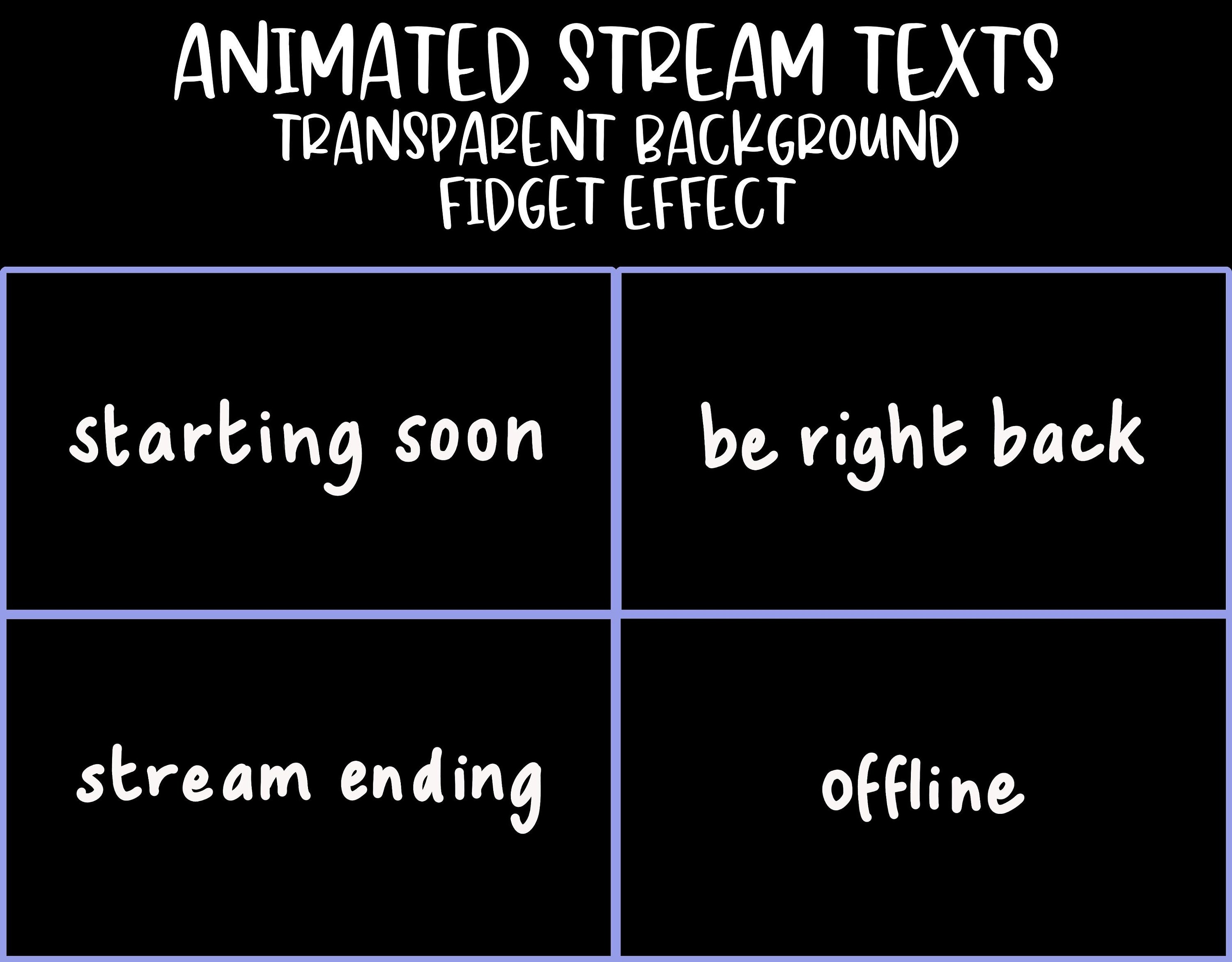 Animated Hand Drawn Wiggle Stream Screen Texts Starting Soon, Be Right ...