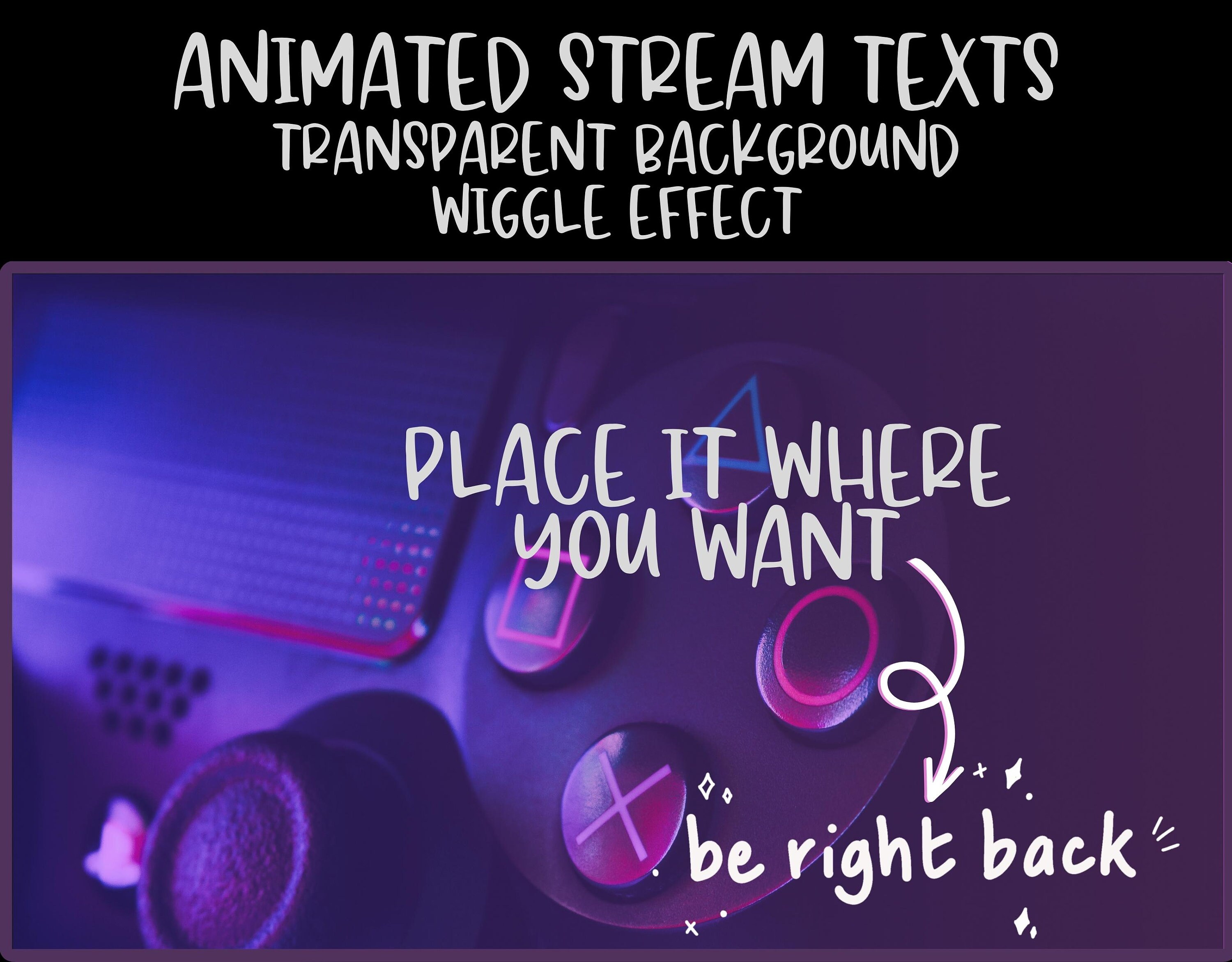 Animated Hand Drawn Wiggle Stream Screen Texts Starting Soon, Be Right ...