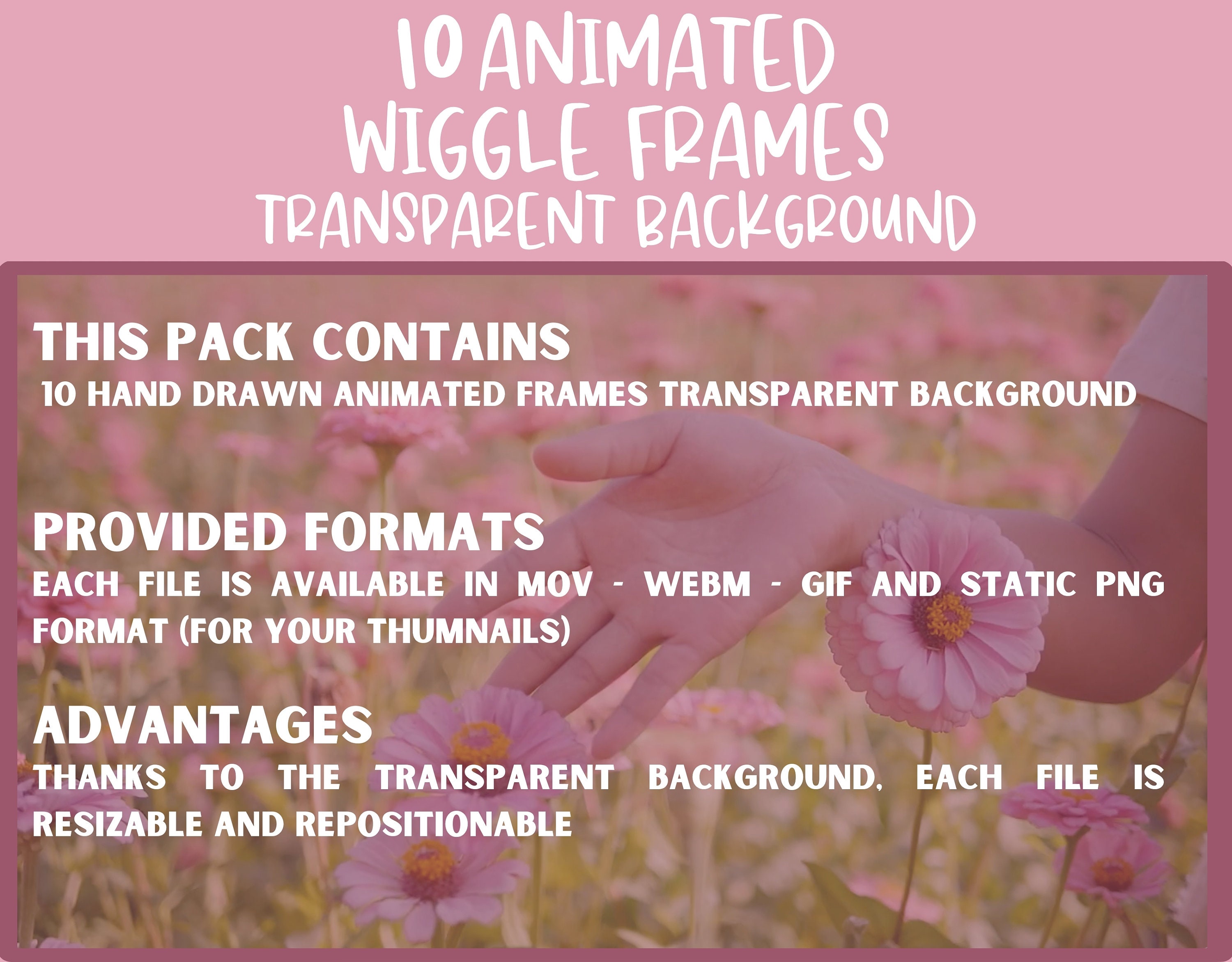 10 Animated Hand Drawn Wiggle Frames Transparent Background for Youtube ...