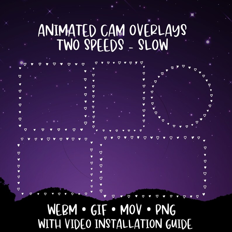 5 Webcam Overlays Blinking Hearts Animated Frames for Streaming - Etsy