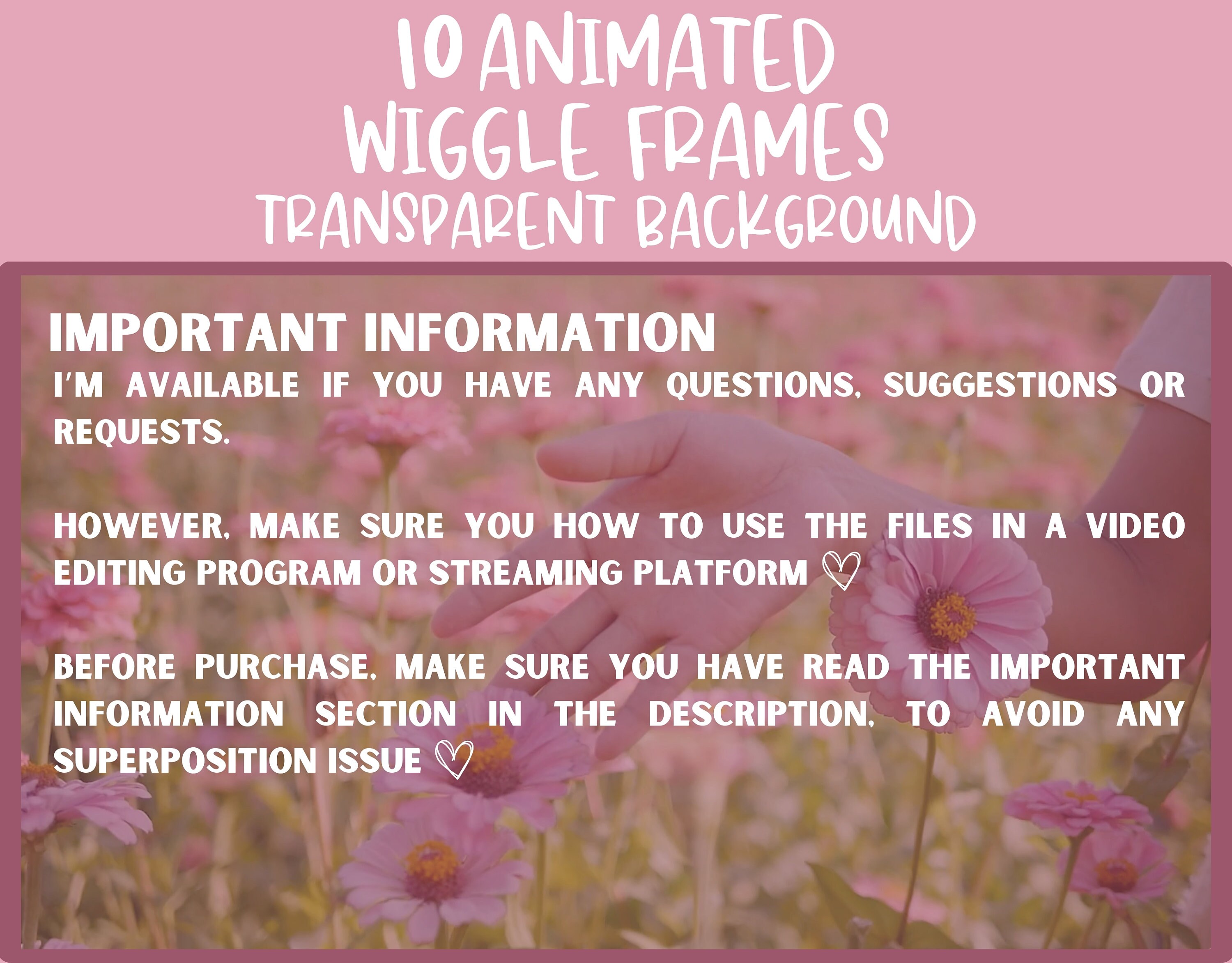 10 Animated Hand Drawn Wiggle Frames Transparent Background for Youtube ...