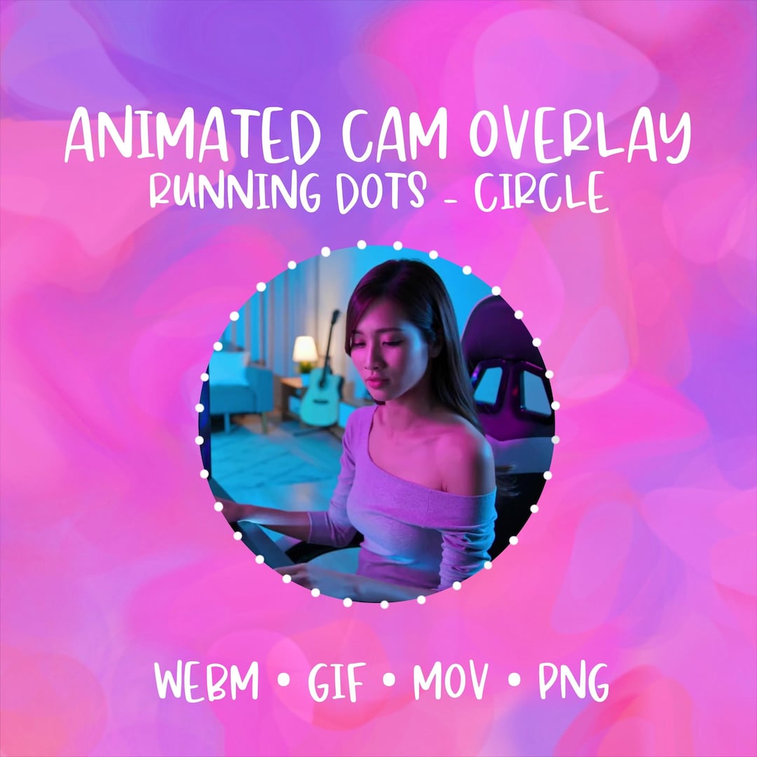 Webcam Overlay Animated Frame for Streaming Running Dots in Circle ...