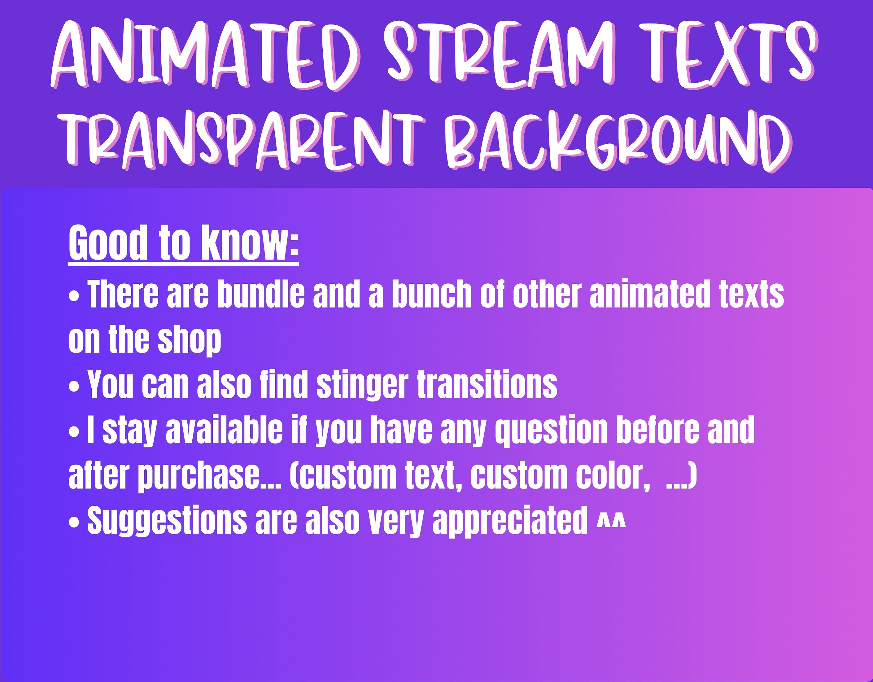 Animated Stream Screen Texts Starting Soon, Be Right Back, Stream ...
