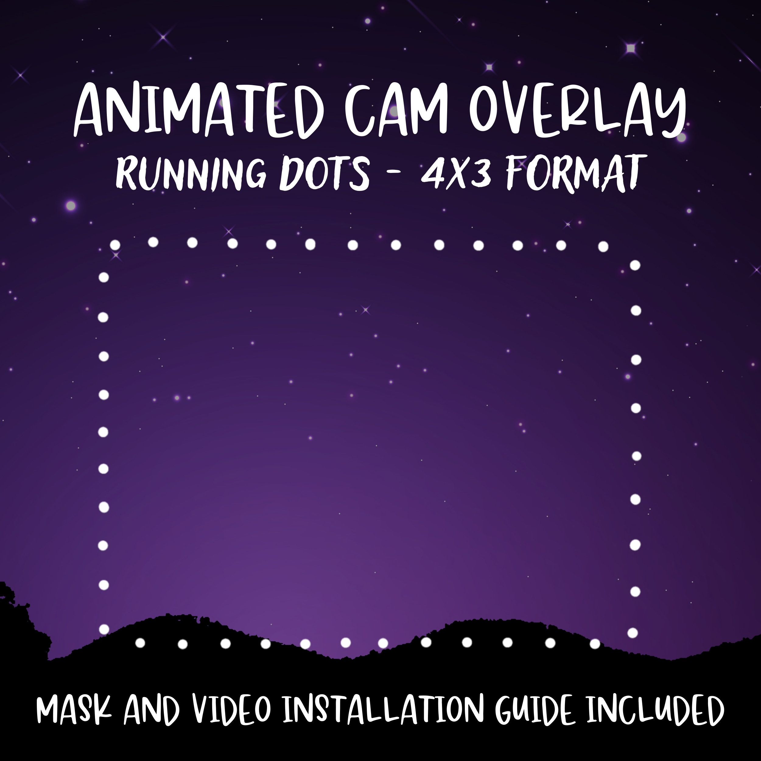 Webcam Overlay Animated Frame for Streaming Running Dots in 4x3 Format ...