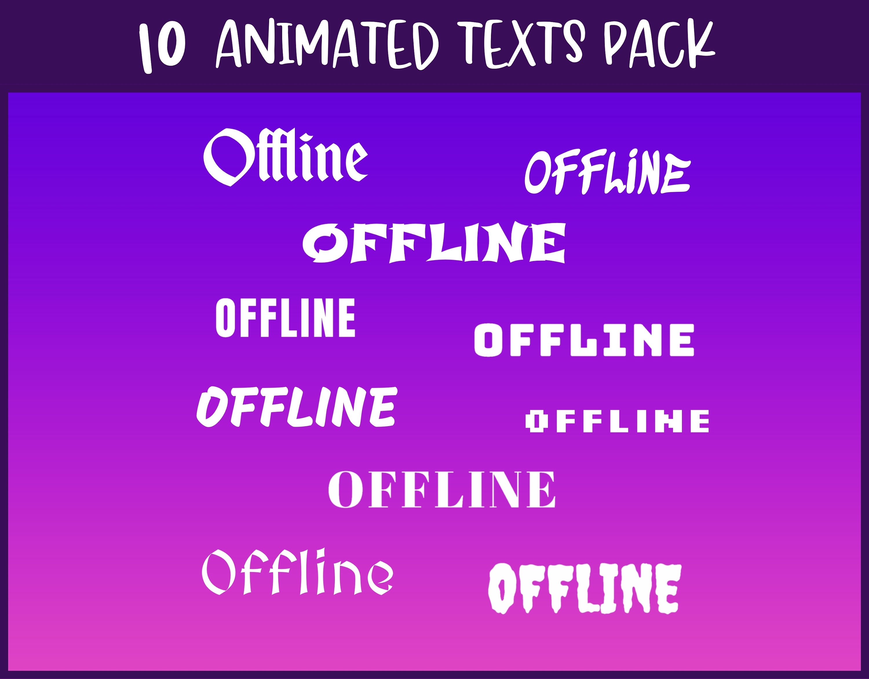 Bundle-10 Animated Stream Screen Text - "starting Soon" - "be Right ...