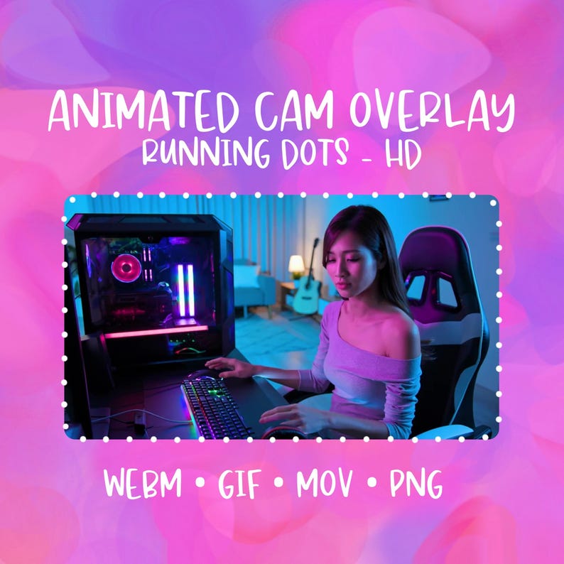 Webcam Overlay Animated Frame for Streaming Running Dots in HD Format ...