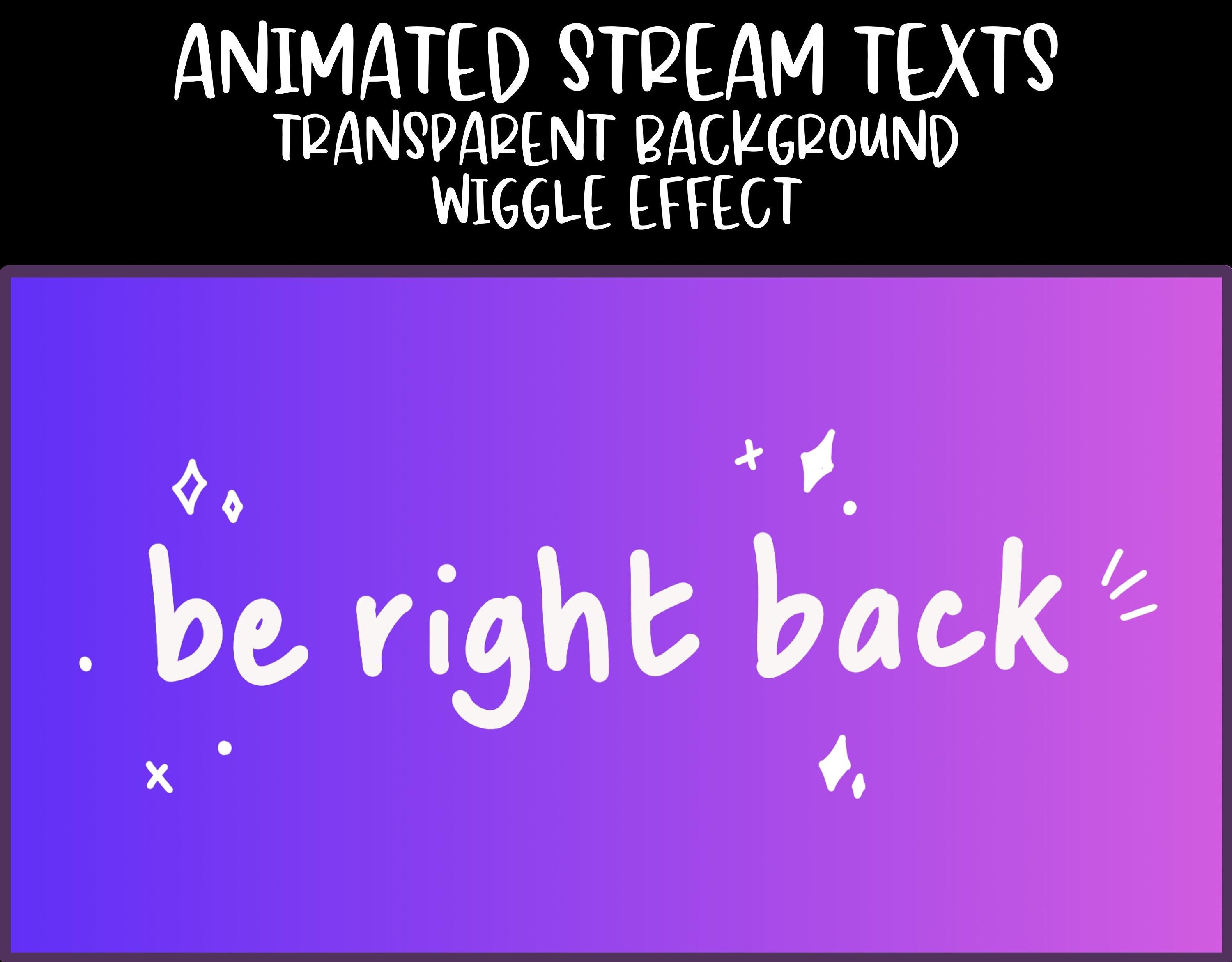 Animated Hand Drawn Wiggle Stream Screen Texts Starting Soon, Be Right ...